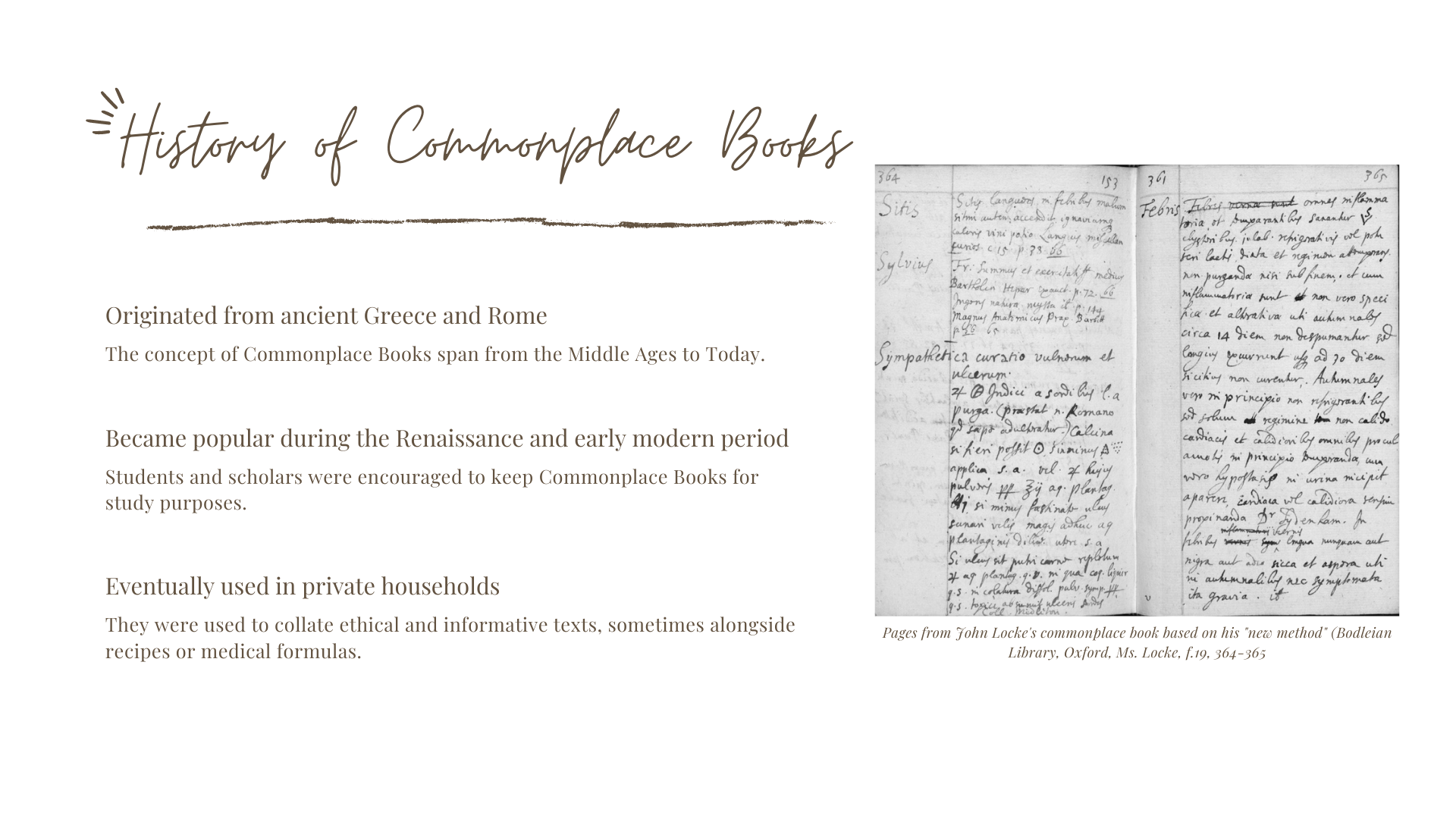 History of Commonplace Books – Heidi Cogdill